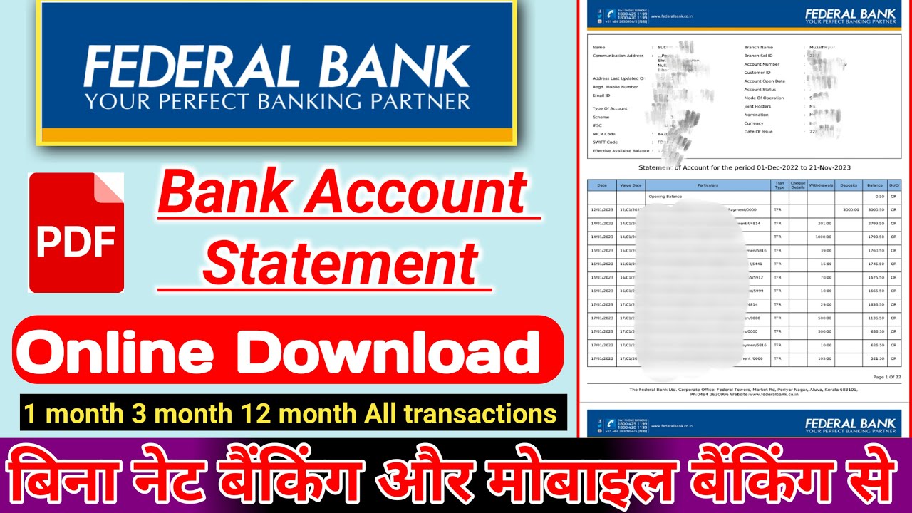 federal bank statement download | how to download federal bank ...