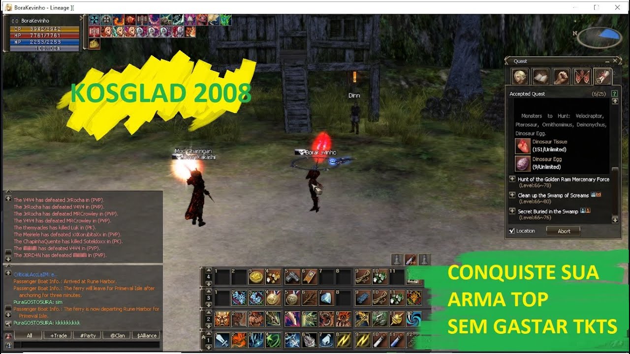 L2 KOSGLAD 2008 - QUEST DOS RECIPES DE ARMAS EPIC + QUEST DE FRAGMENTOS ...