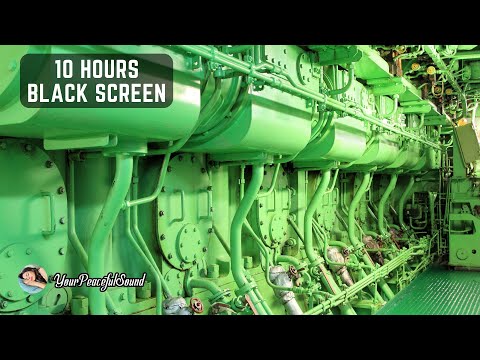 Ship Engine Room Sound | White Noise Sounds | Relax, Sleep, Calm | 10H Black Screen