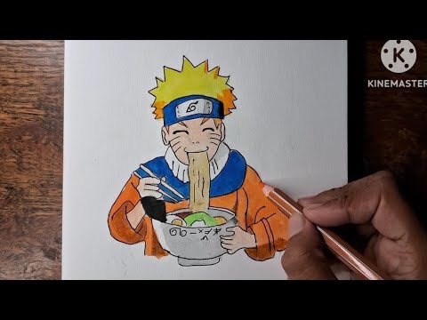 How to draw Naruto eating noddles easy to draw step by step tutorial ...