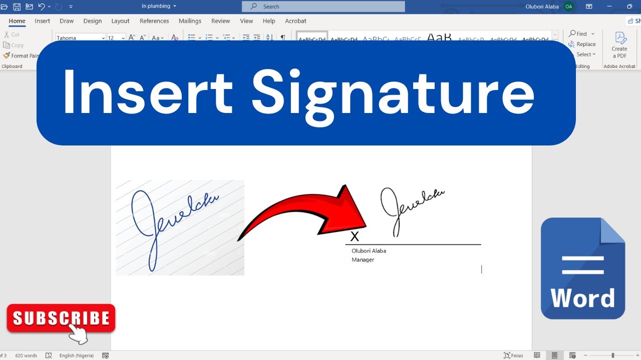 How to Insert a Signature in MS Word | Step-by-Step Guide - YouTube