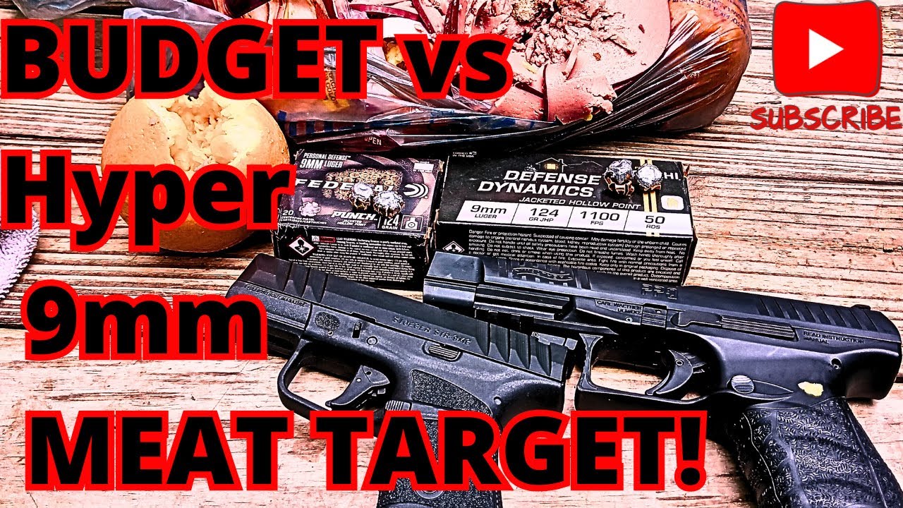 Paul Harrell Style MODERN MEAT TARGET BUDGET vs HYPER 124 gr 9mm JHP ...