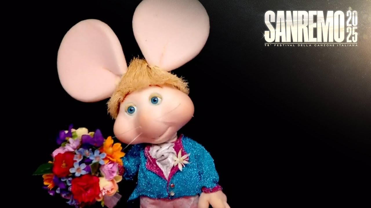 Sanremo 2025 - Topo Gigio canta "Brividi" - YouTube