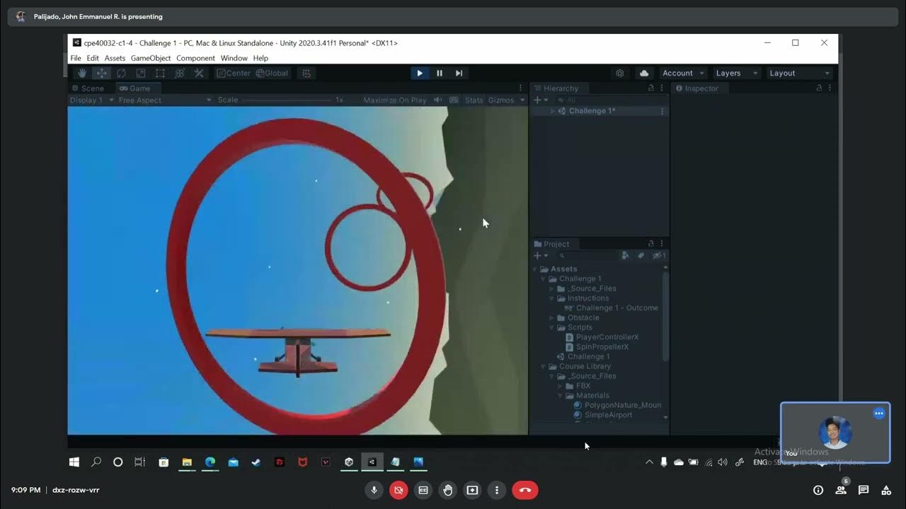 Unity Challenge 1 Plane Programming Youtube