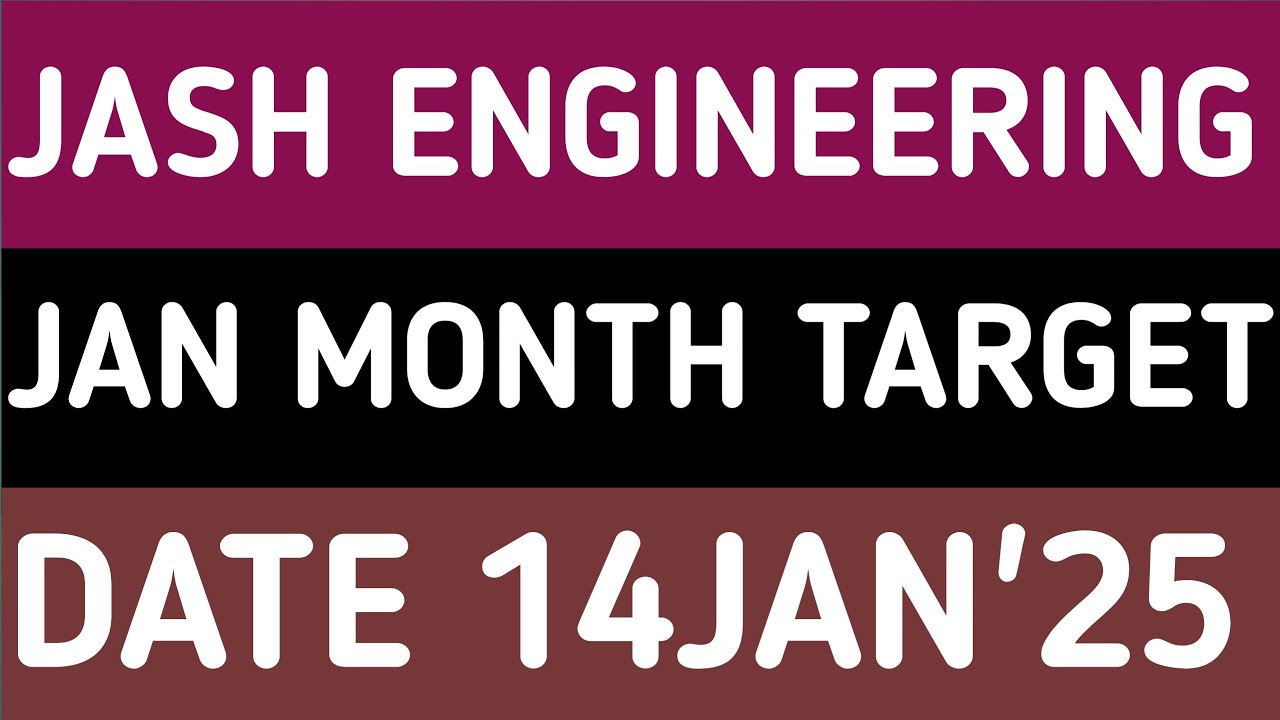 JASH ENGINEERING STOCK LATEST NEWS 14JAN'25/JASH ENGINEERING SHARE ...