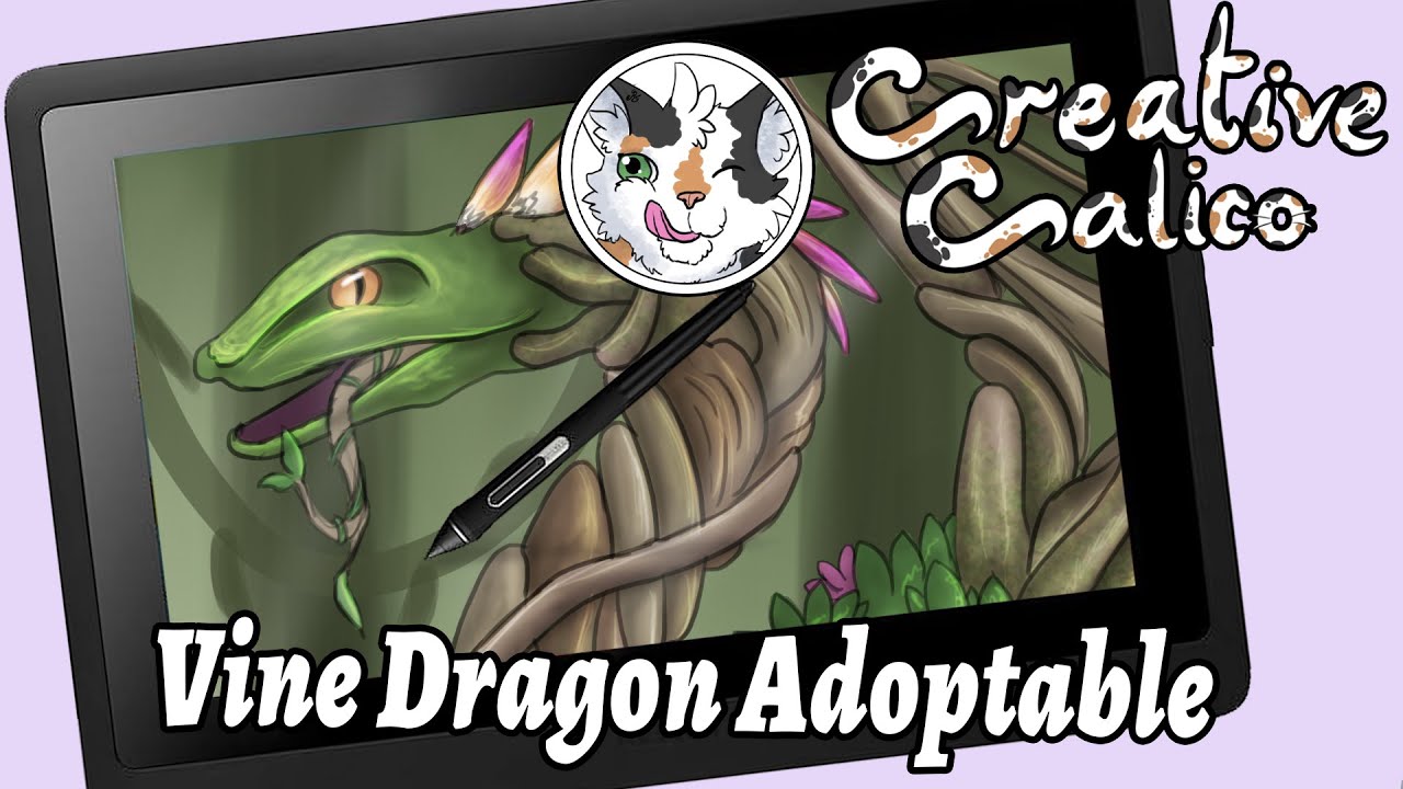 Vine Dragon Adoptable (Speedpaint) (Timelapse) - YouTube
