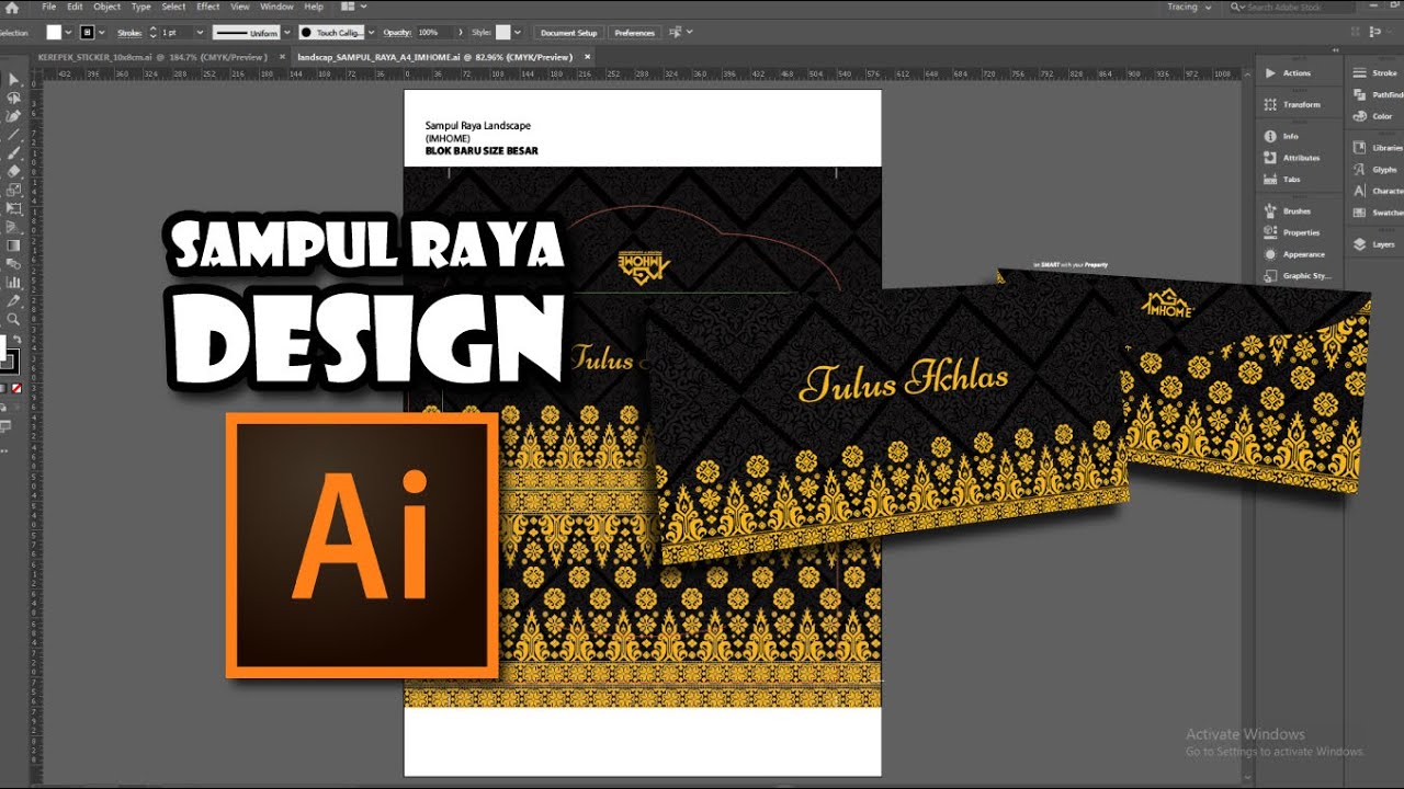 Create Angpau Raya IMHOME in Adobe Illustrator [MOUSE USER] (Vector ...