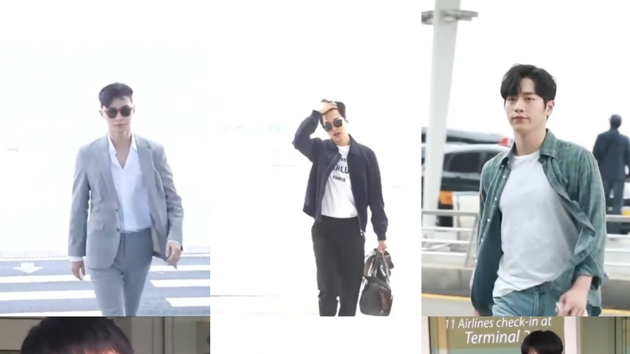 Famous Korean Actor (Oppa) in Airport | In their Outfit - YouTube