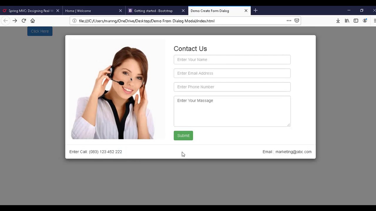 Hướng Dẫn Làm Form Dạng Dialog Modal sử dụng Bootstrap - YouTube