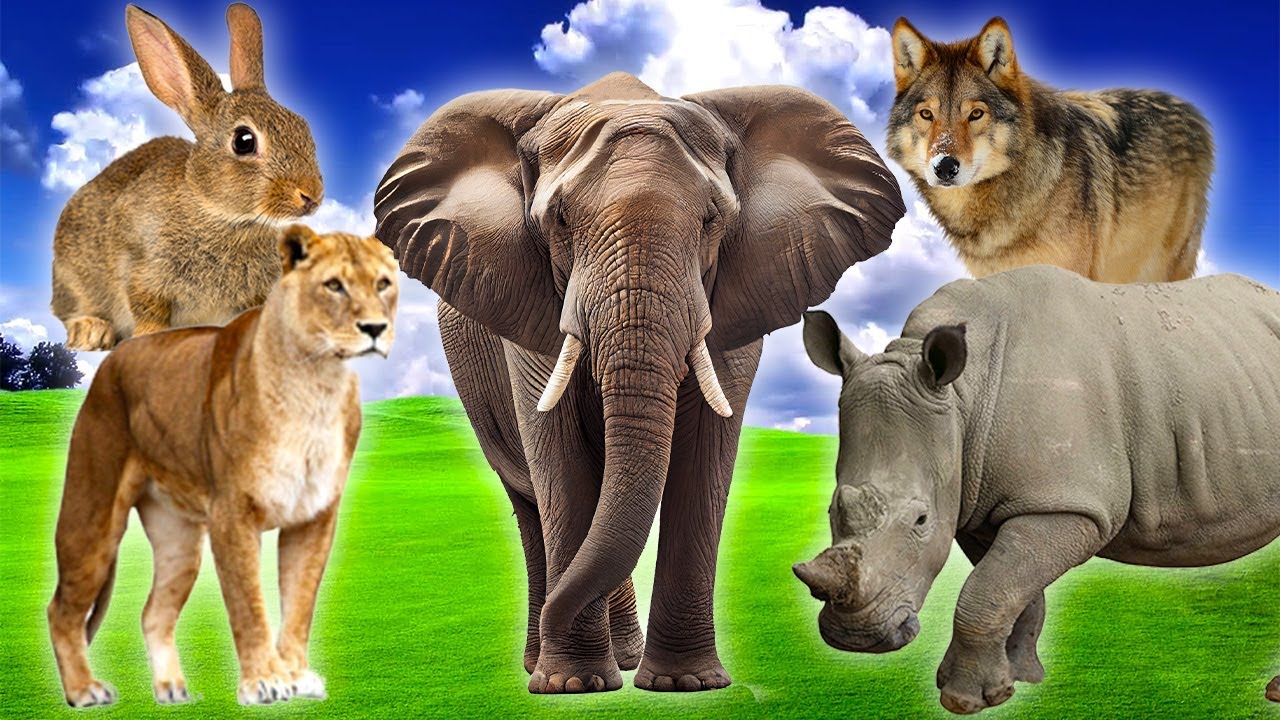 Lovely animals, the activities of familiar animals lion, elephant ...