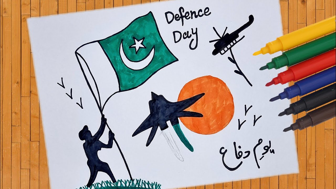 Defence Day Easy Drawing //6 September Defense Day Chart //Defence Day ...