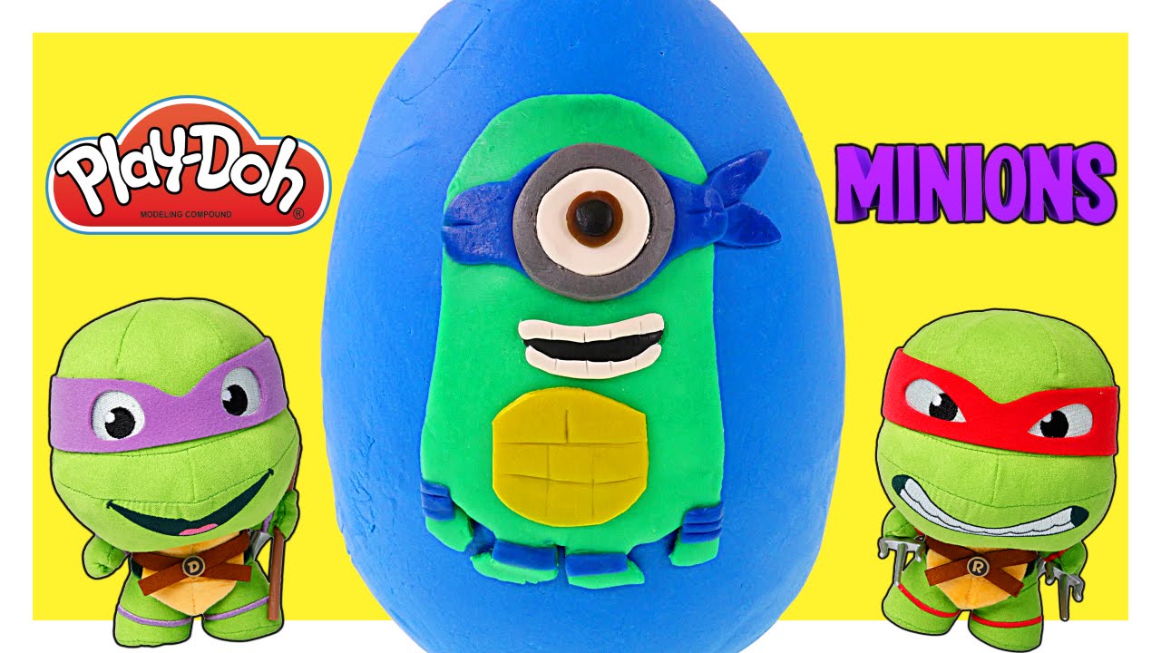 Tortugas Ninja 👊 Gran Huevo Sorpresa Leonardo Minion Play Doh Juguetes ...