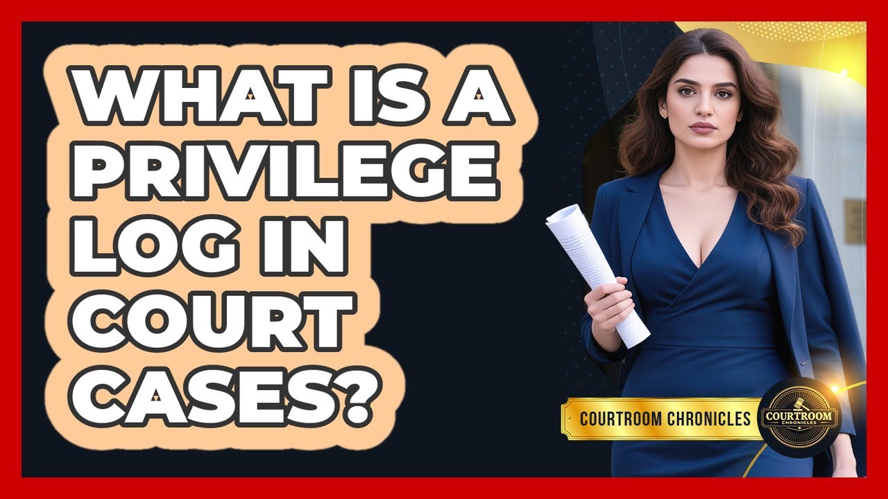 What Is A Privilege Log In Court Cases? - Courtroom Chronicles - YouTube