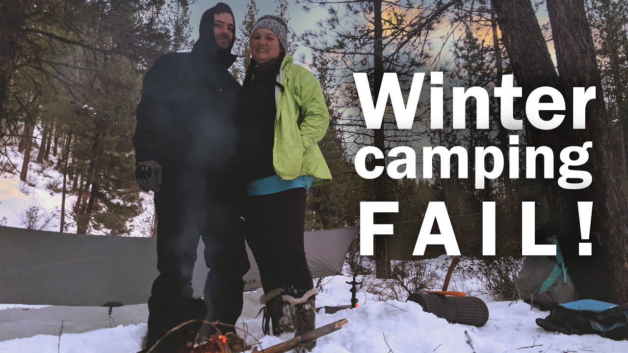 Our First Time Winter Backpacking | Winter camping fail! - YouTube