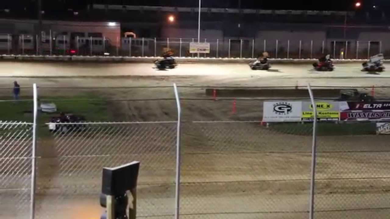 Stockton Speedway 10/11/14 restricted heat race - YouTube