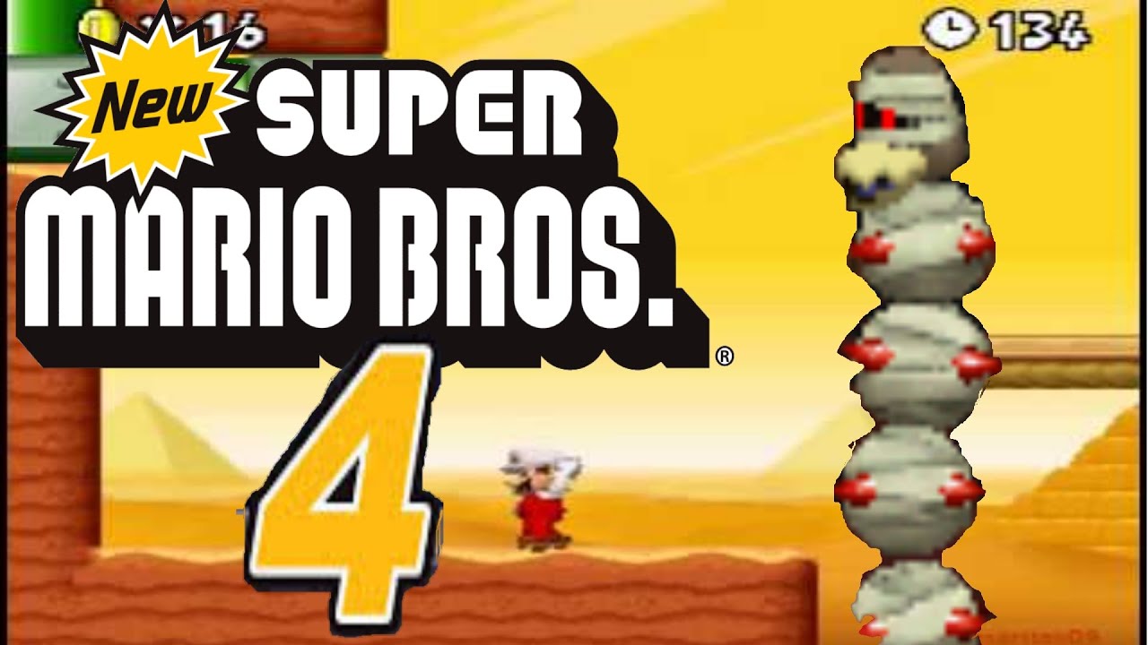 Let's Play NEW SUPER MARIO BROS. (100%) Part 4: Mumien-Pokey Boss Fight ...