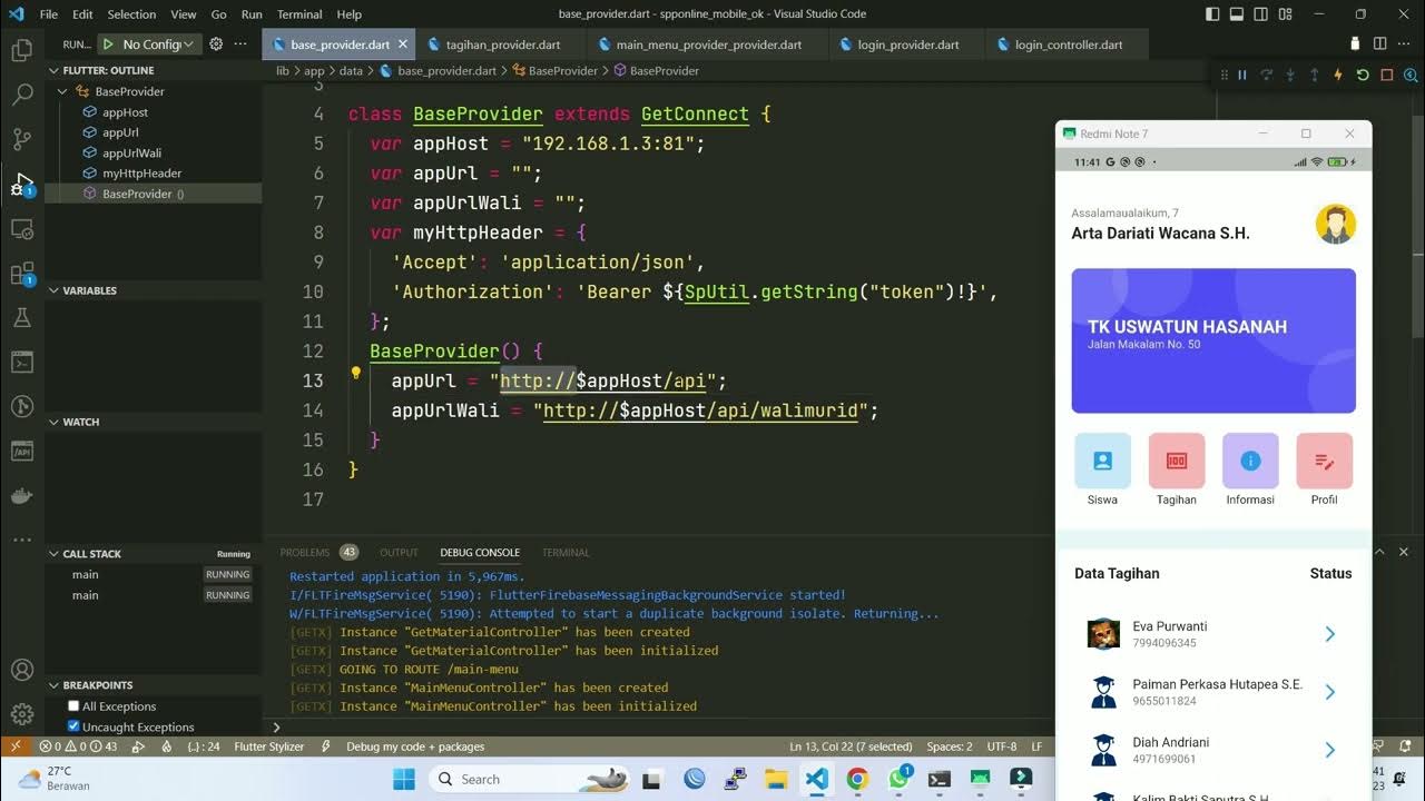Laravel API dan Flutter #46 Mengubah Base Url Flutter - YouTube