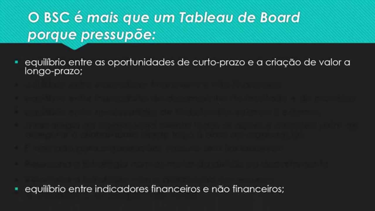 Balanced Scorecard versus Tableau du Board - YouTube