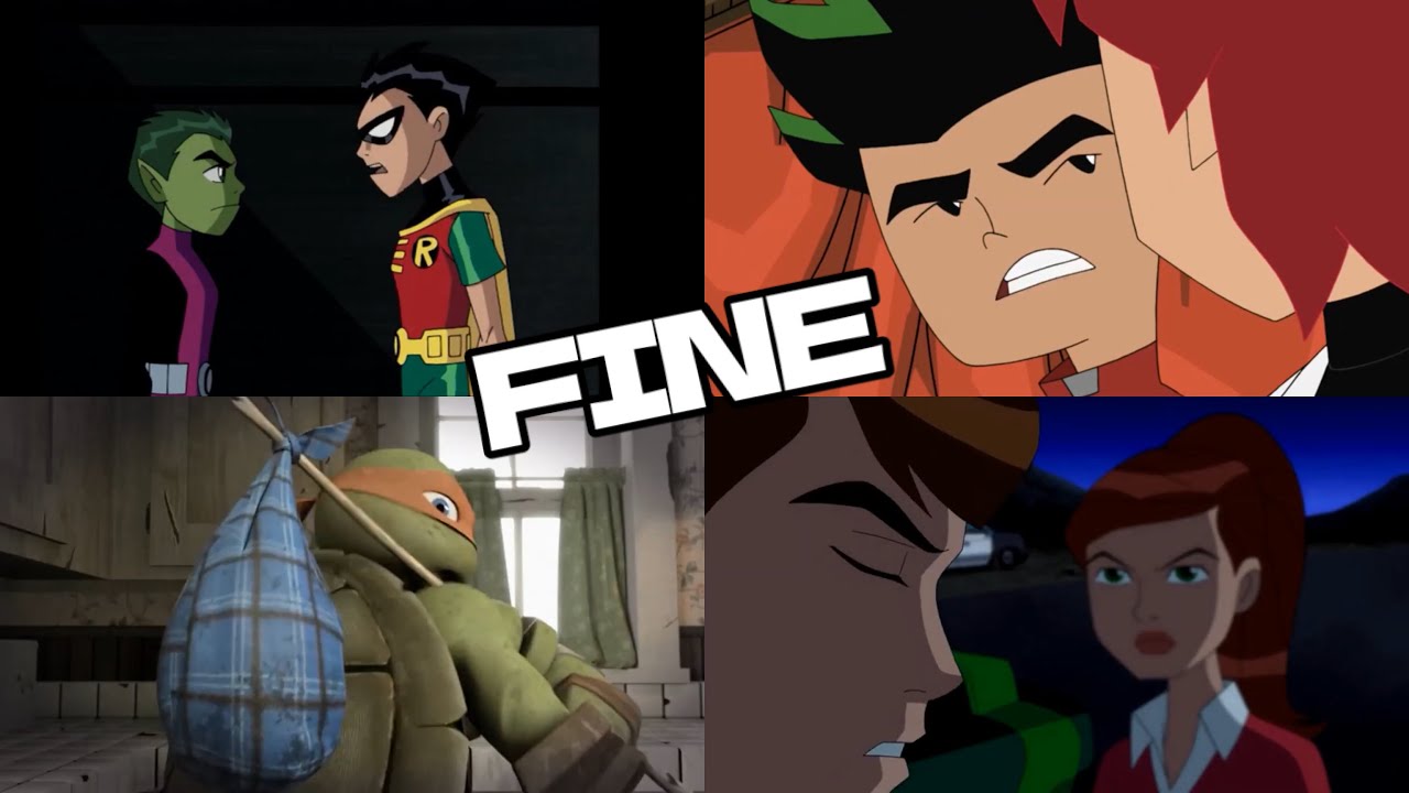 Cartoon Characters Saying Fine Compilation - YouTube
