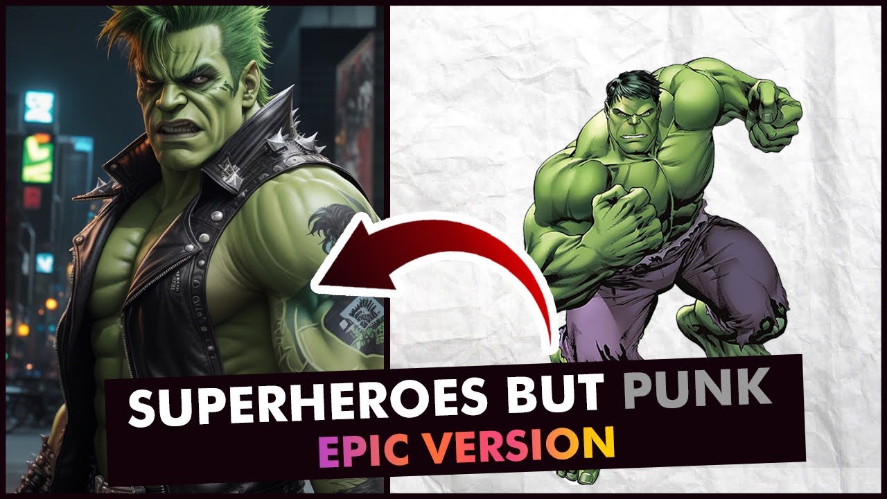 SUPERHEROES but PUNK 💥 Marvel & DC (Hulk, Captain America, Spiderman ...