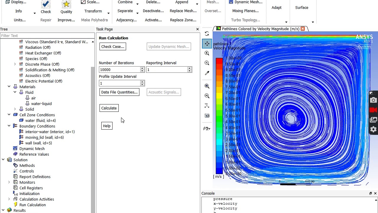 Step 4 Ansys Moving Lid Cavity Youtube