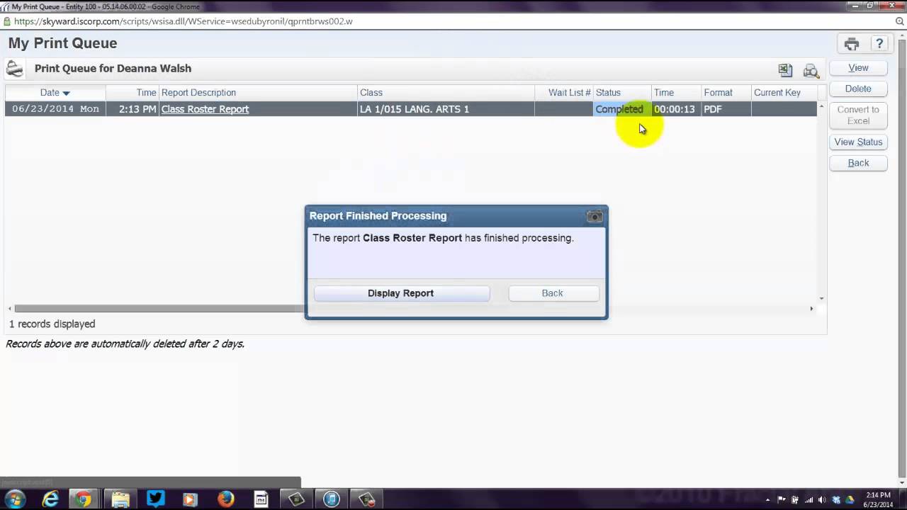 Printing Class Rosters in Skyward Standards Gradebook - YouTube
