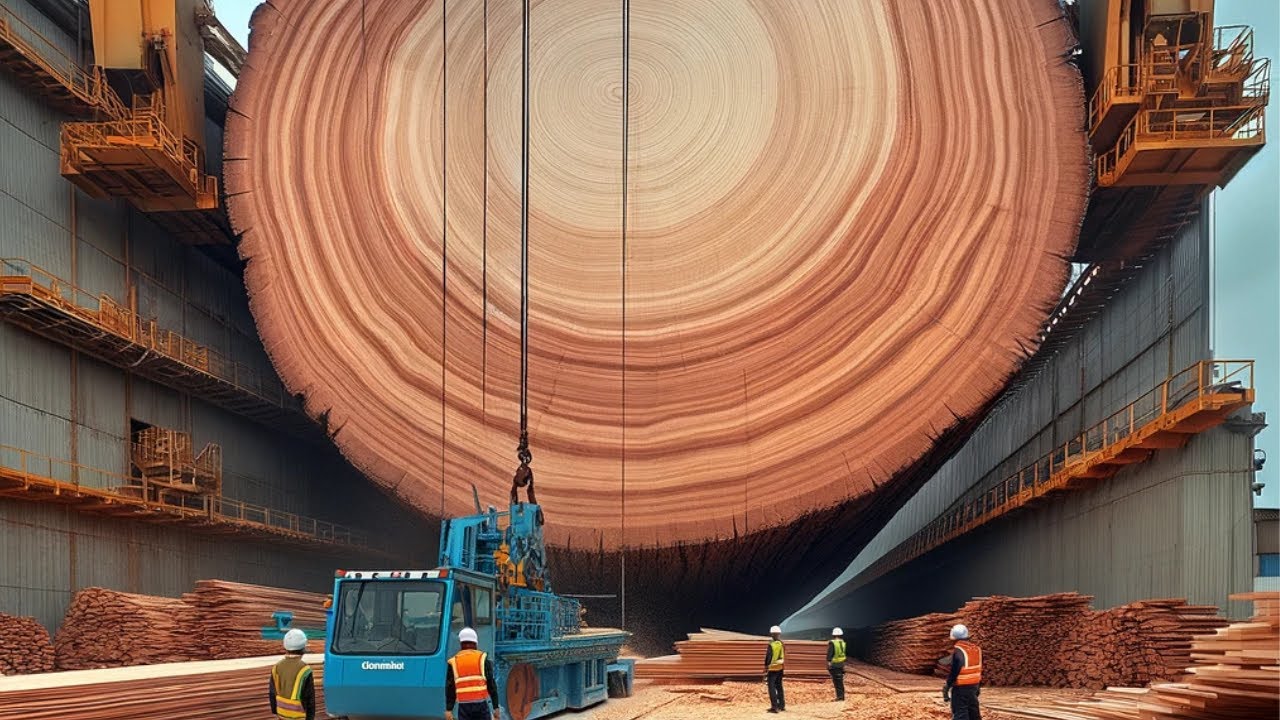 GIANT WOOD FACTORY OPERATING AT FULL CAPACITY, transporting 3000 year ...