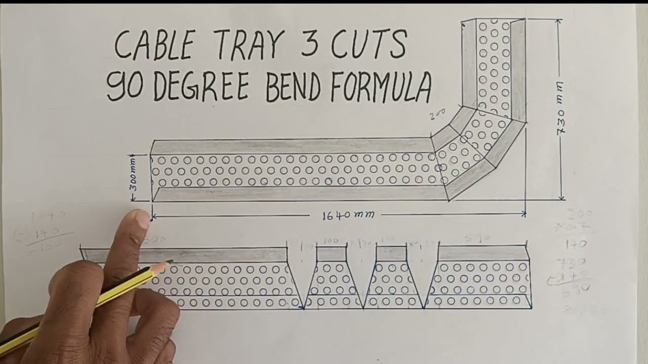 How To Cable Tray 3 Cuts 90 Degree Bend Formula ! ক্যাবেলট্রে তিন কাটিং ...
