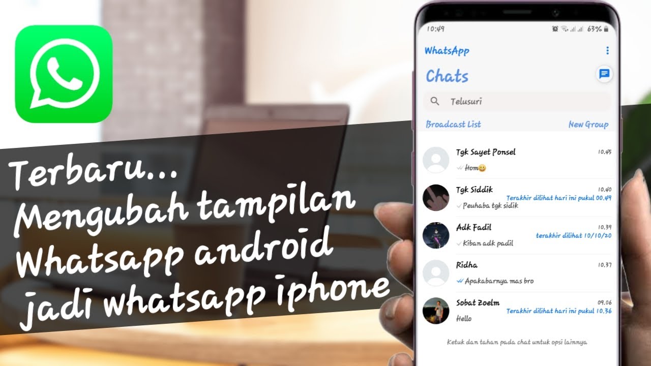 Cara Terbaru Mengubah tampilan Whatsapp android menjadi whatsapp iPhone ...
