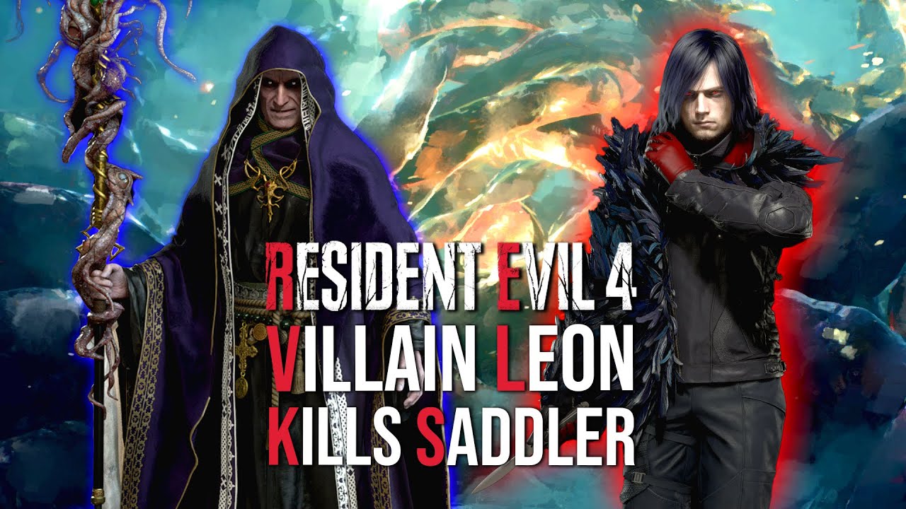 Villain Leon kills Saddler - Resident Evil 4 Remake Final boss - YouTube