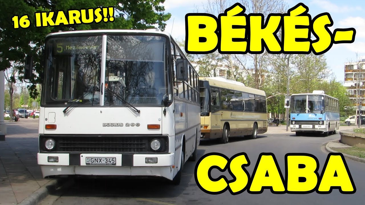 16 Ikarus, 3 Rába és még 5 busz Békéscsabán - YouTube