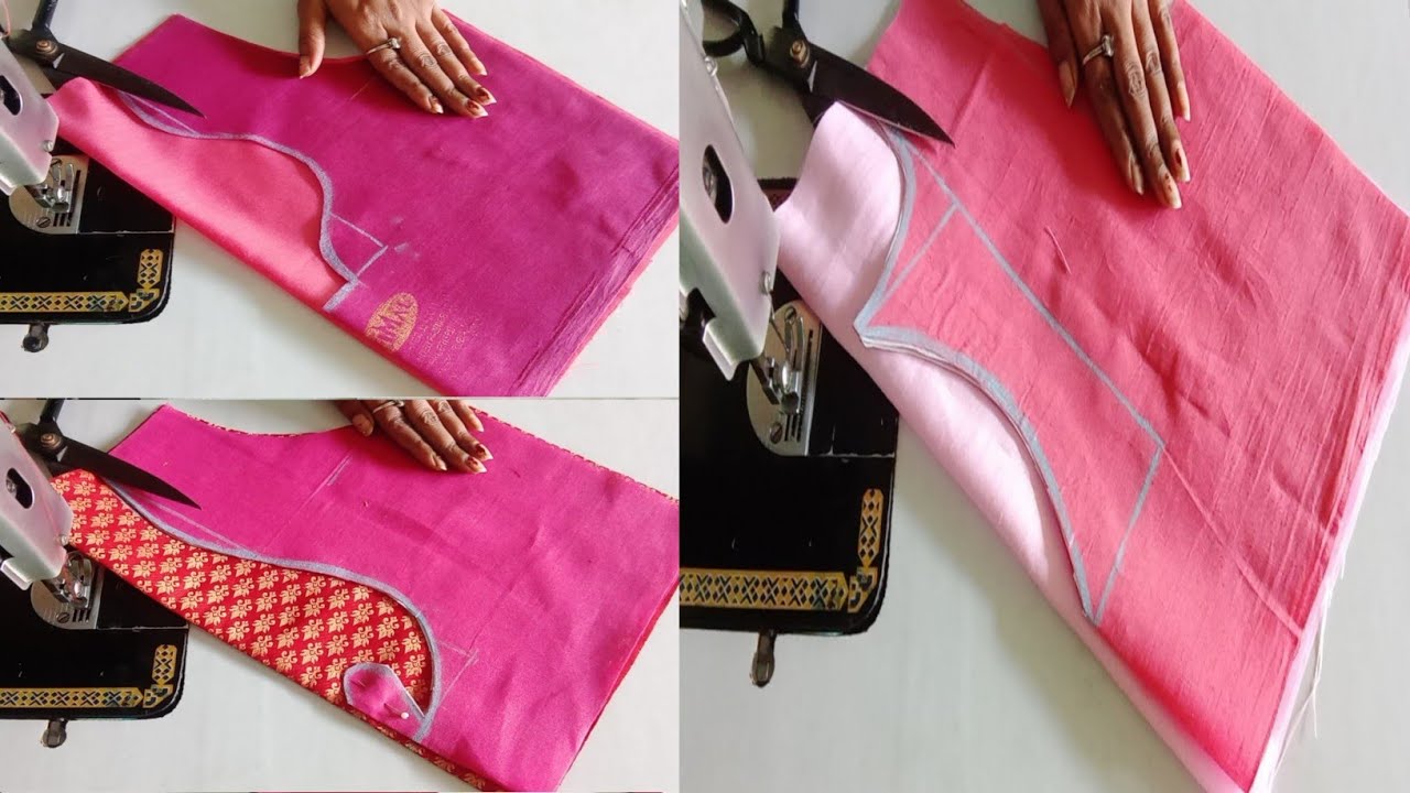 3 pink Colour blouse design in 1 video |Blouse design back neck cutting ...