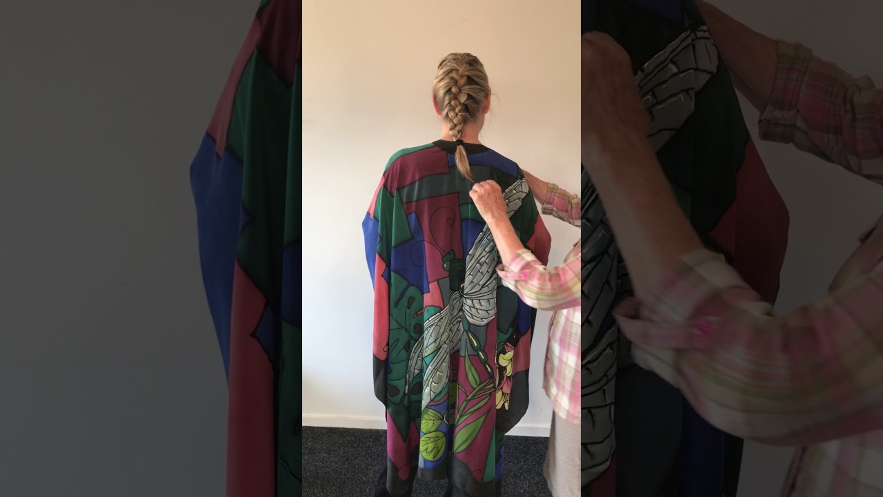 How to wear your Ruana Pure Hand Painted Silk - YouTube