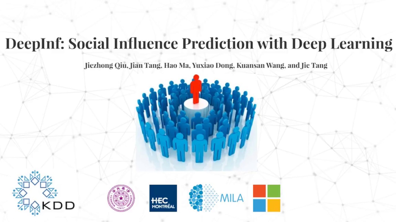 DeepInf: Social Influence Prediction with Deep Learning - YouTube