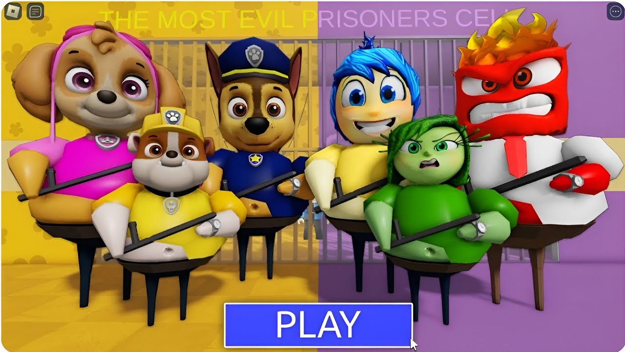 PAW PATROL VS EMOTIONS INSIDE OUT BARRY'S PRISON RUN | SCARY OBBY ...