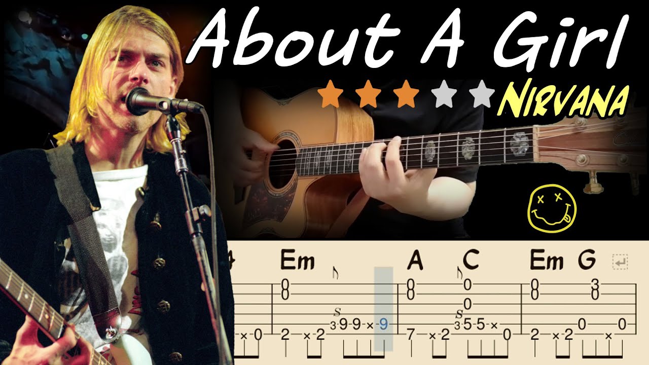🔴About A Girl - NirvanaㅣAcoustic Fingerstyle Guitar TutorialㅣKurt ...