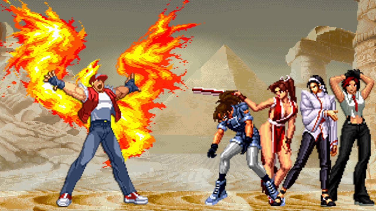 [KOF Mugen] Comedy Terry Vs Super KOF Girls - YouTube