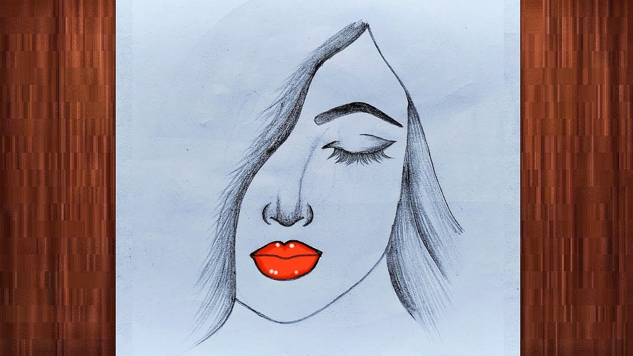 how to draw a beautiful girl face drawing step by step/easy girl face ...