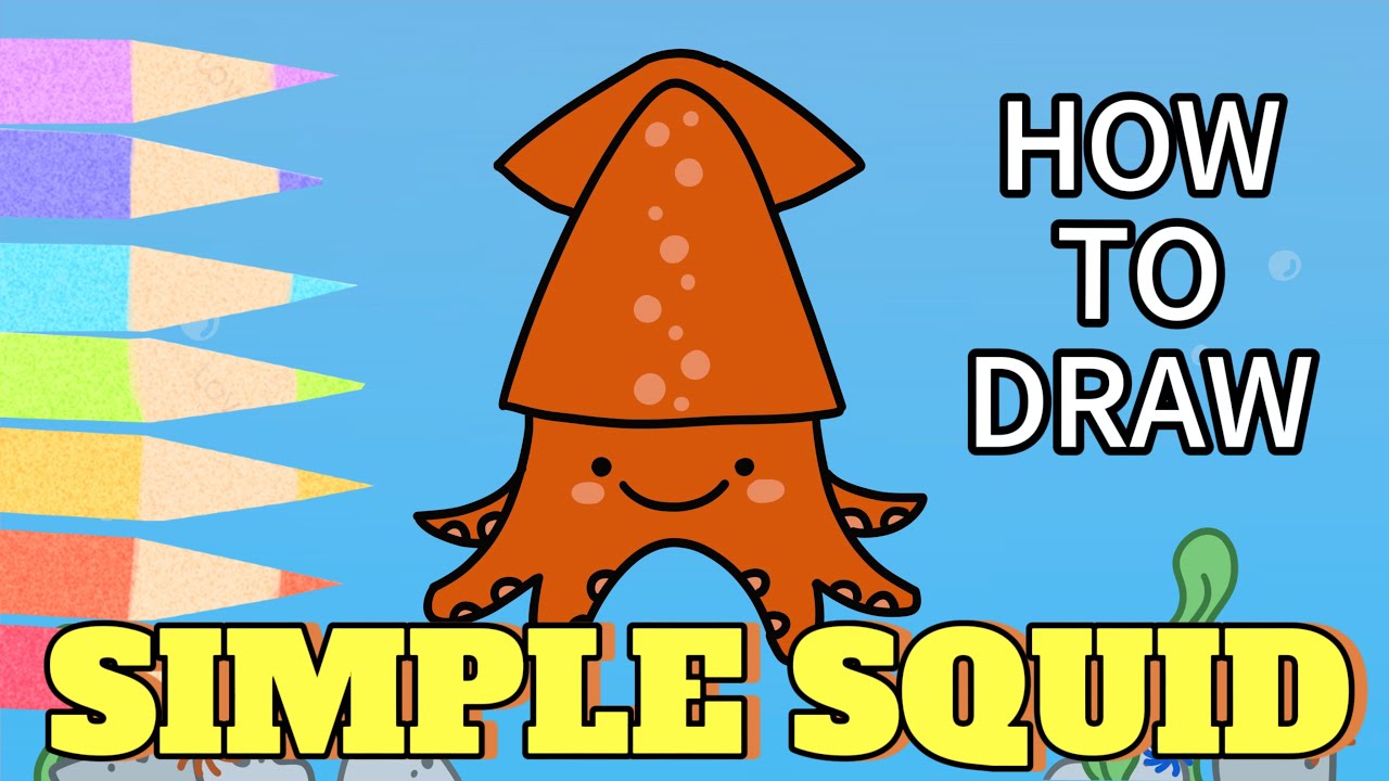 How to draw simple squid | Simple art for Kids - YouTube