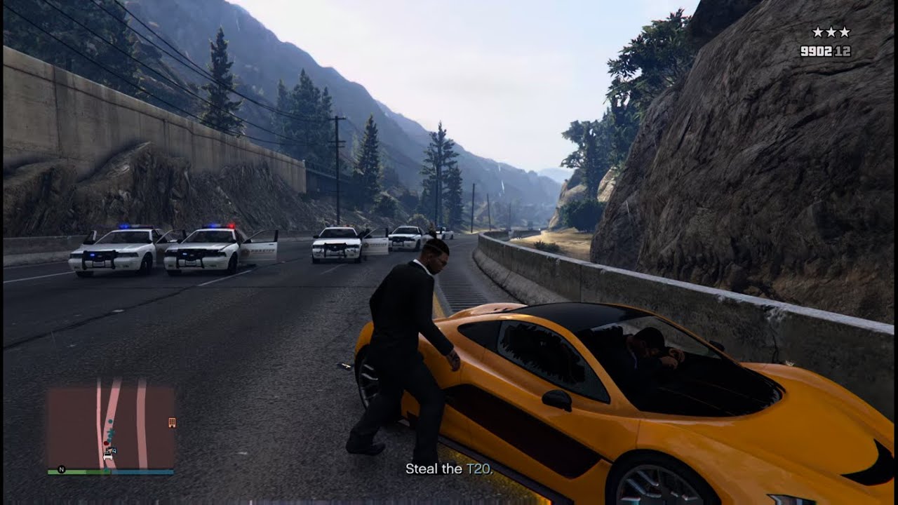 I Stole His Car While He Was Running From The Cops! GTA-V - YouTube