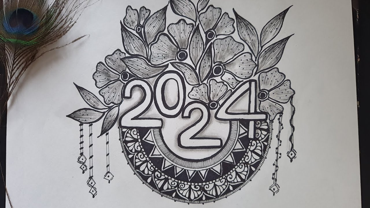 🎉Happy New Year 2024🥰 ||Simple and easy mandala art for beginners step ...