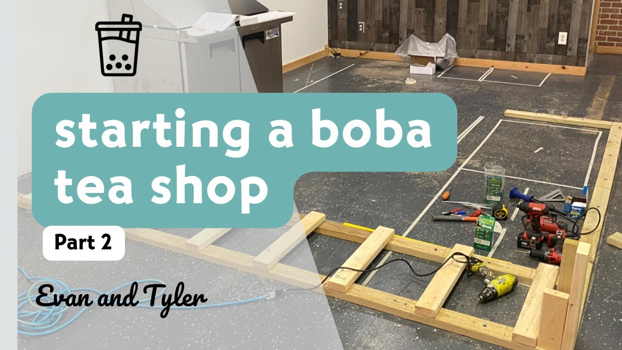 Starting a boba tea shop- PART 2! Counter framing - YouTube