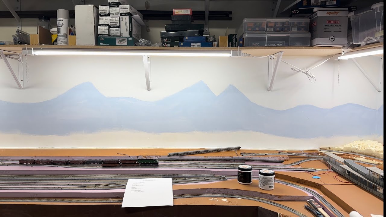 N Scale Custom Painted Backdrop - YouTube