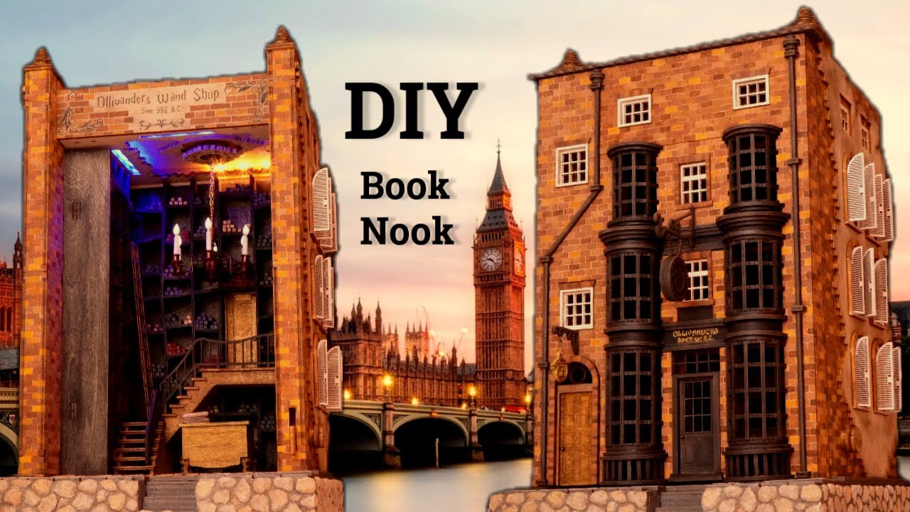 DIY Book Nook / Sorcerer's Wand Shop Book Nook / Anavrin - YouTube