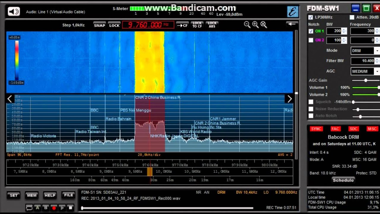 NHK World on 9760 kHz in DRM Mode - YouTube
