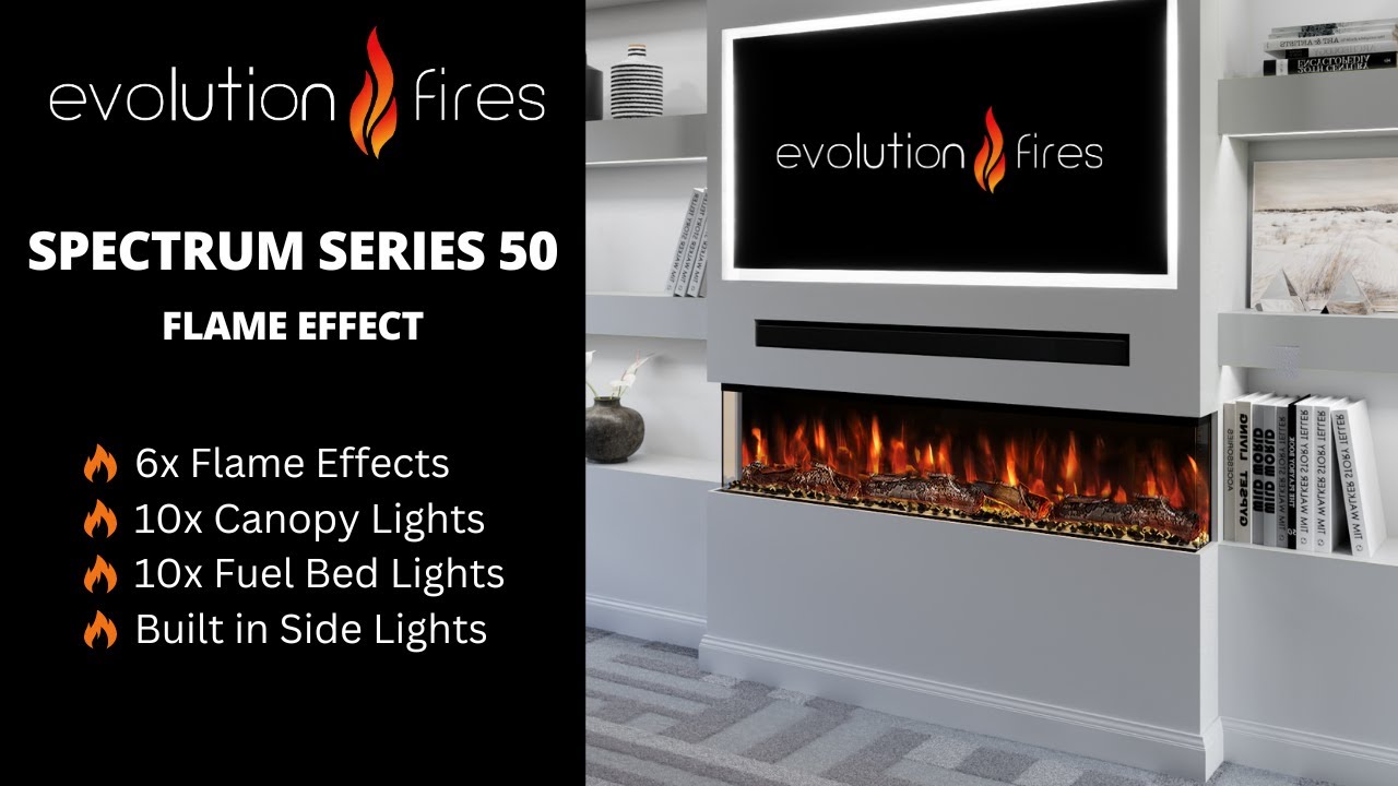 Evolution Fires Spectrum Series 50 Inch Electric Fireplace Flame Effect ...