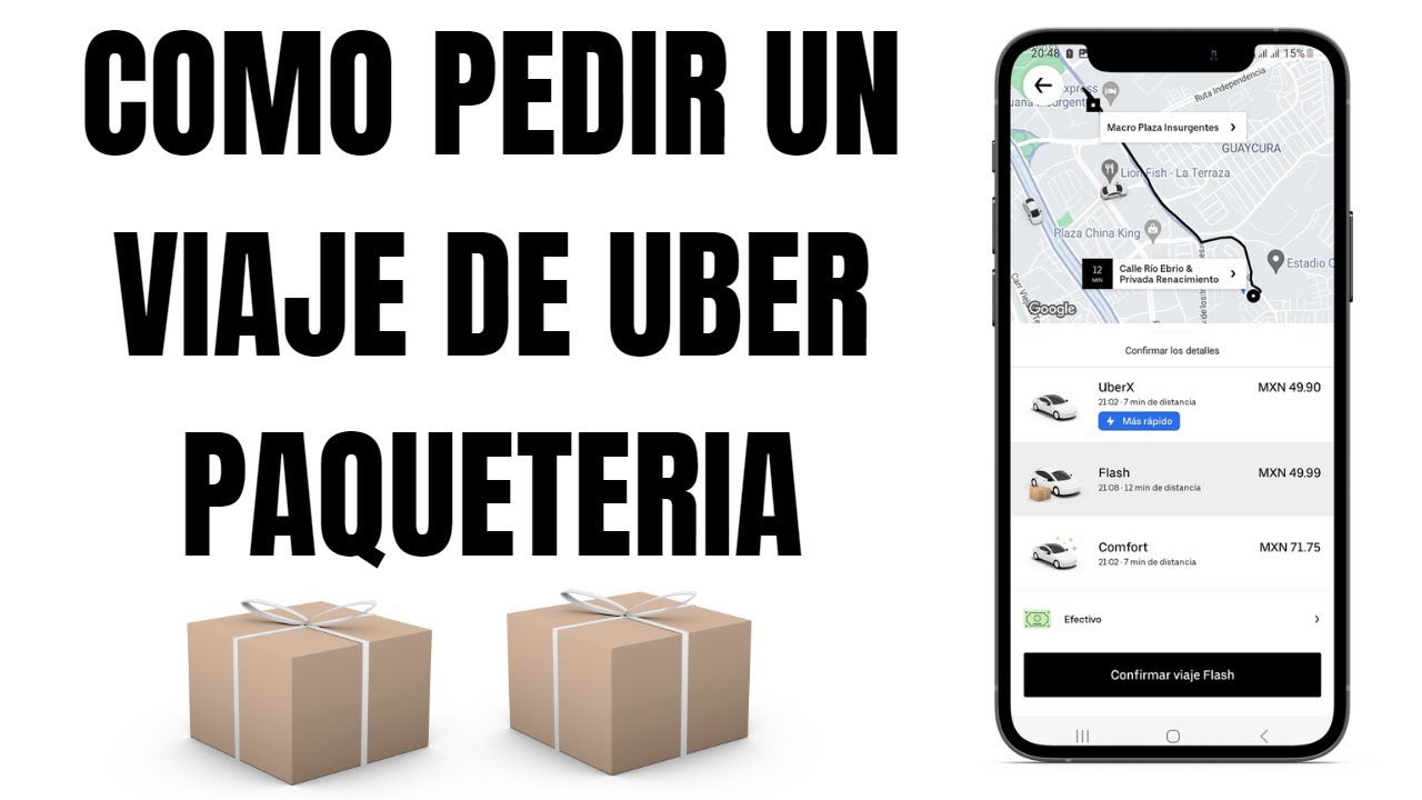 COMO PEDIR UN SERVICIO DE UBER PAQUETERIA - YouTube