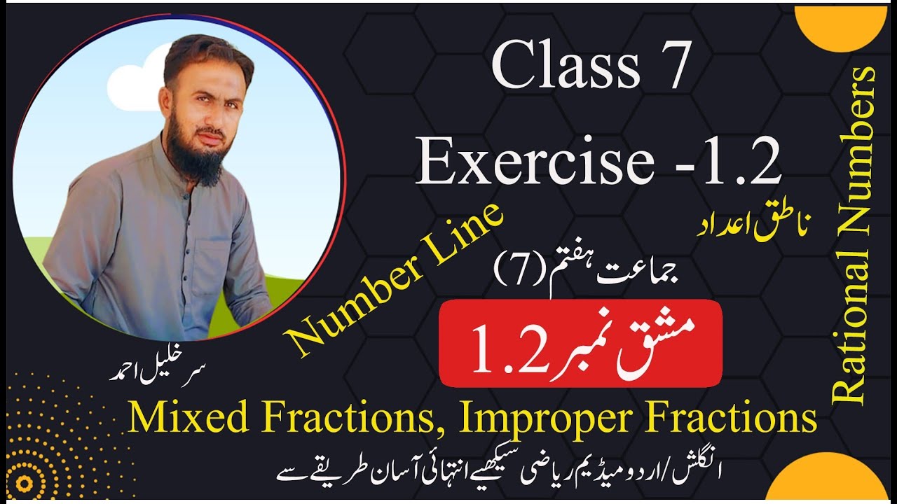 Class 7 Exercise 1.2 I Rational Numbers l Number Line I Comparison ...