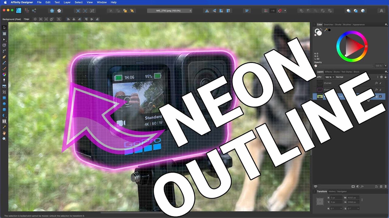 How to create a Glowing Neon Outline with Affinity Designer - YouTube