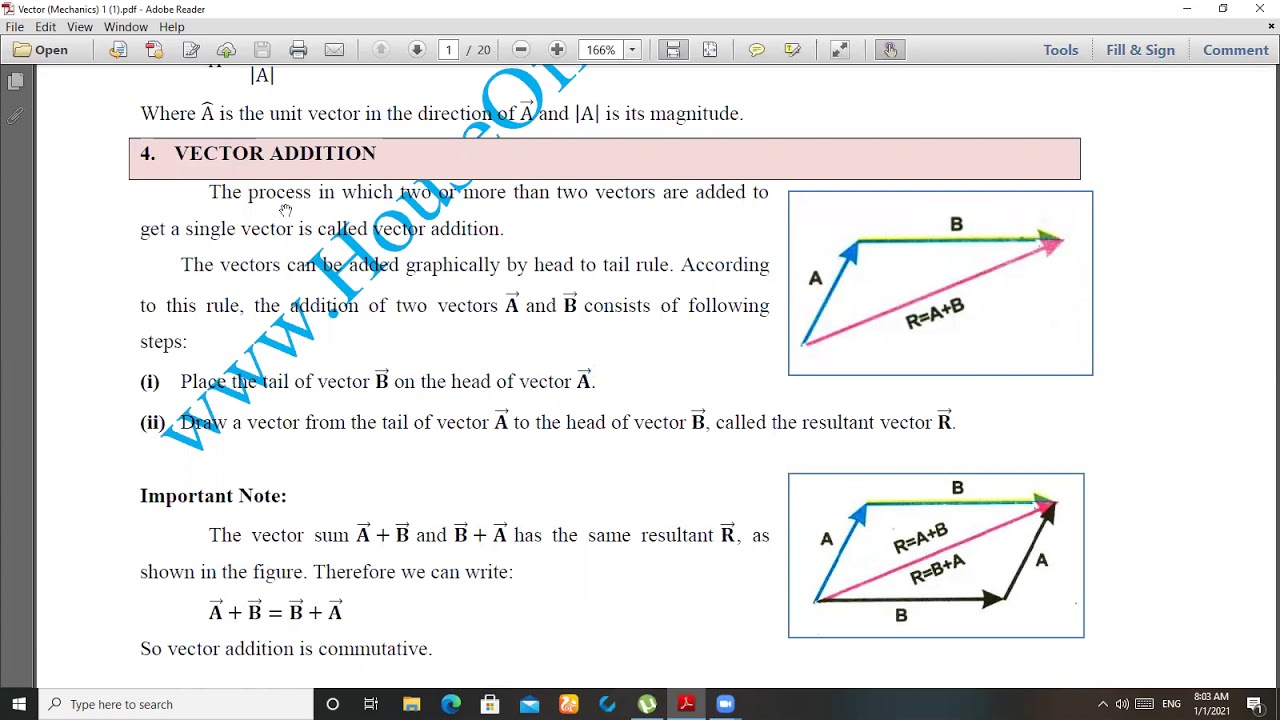 VECTOR OPERATIONS | BSC PART I | PHYSICS | MISS RAFIA NAZ - YouTube
